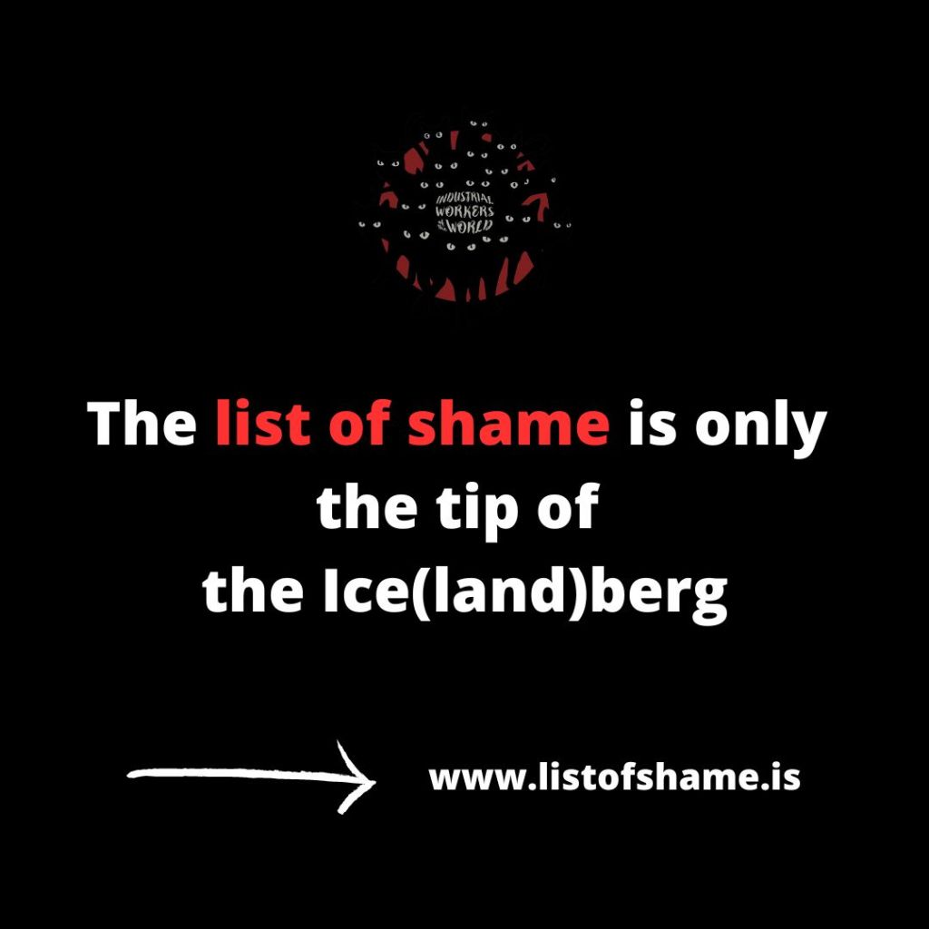 The LIST OF SHAME – IWW Ísland